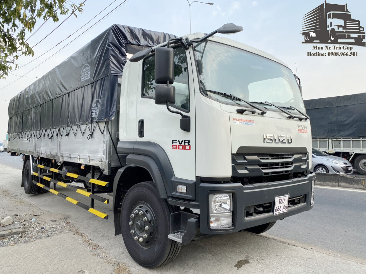 Xe ISUZU 8t thùng siêu dài - Mui bạt - Full inox - Bửng Nhôm - Dài 9.6m